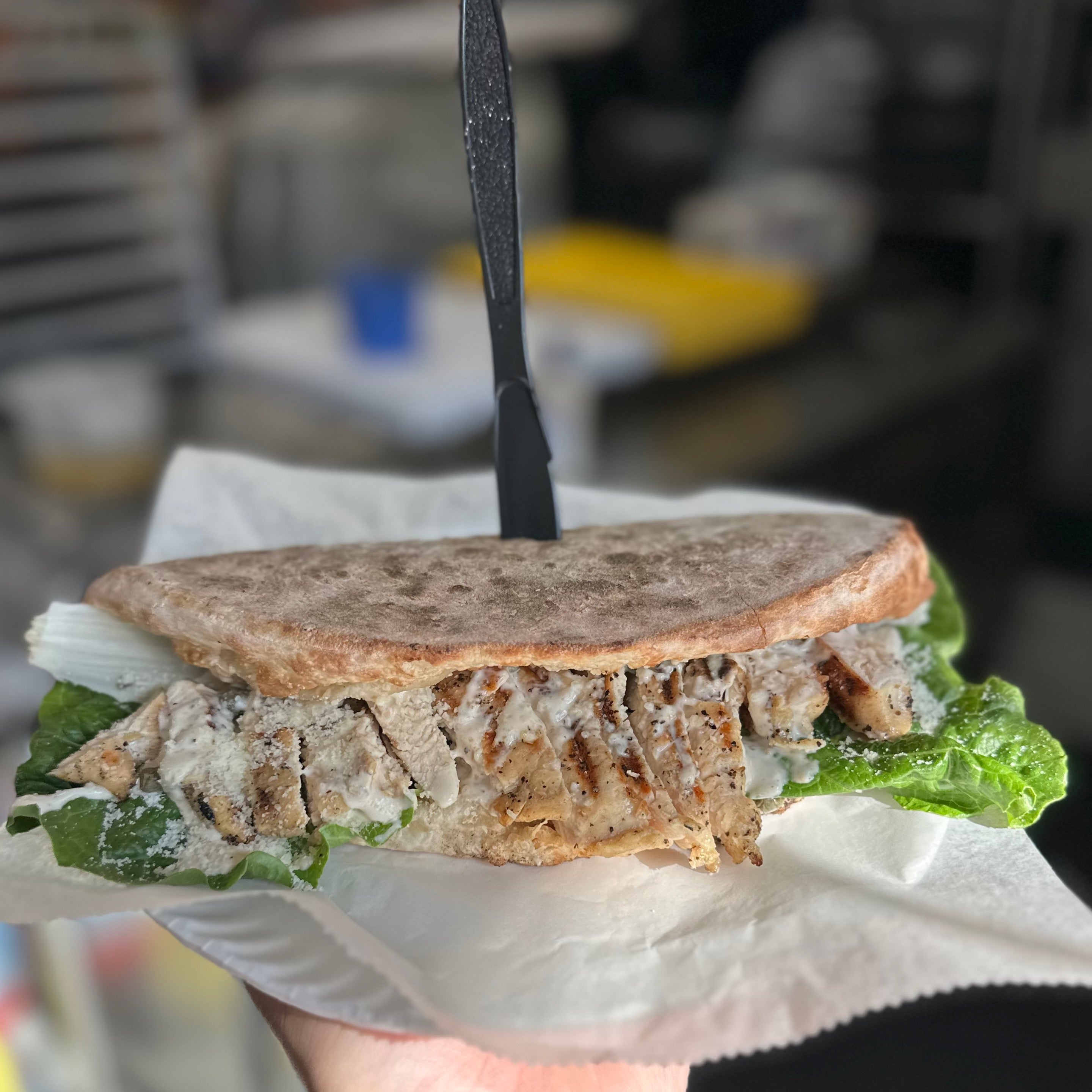 Grilled Chicken Caesar Salad Piadina | Pizza di Joey